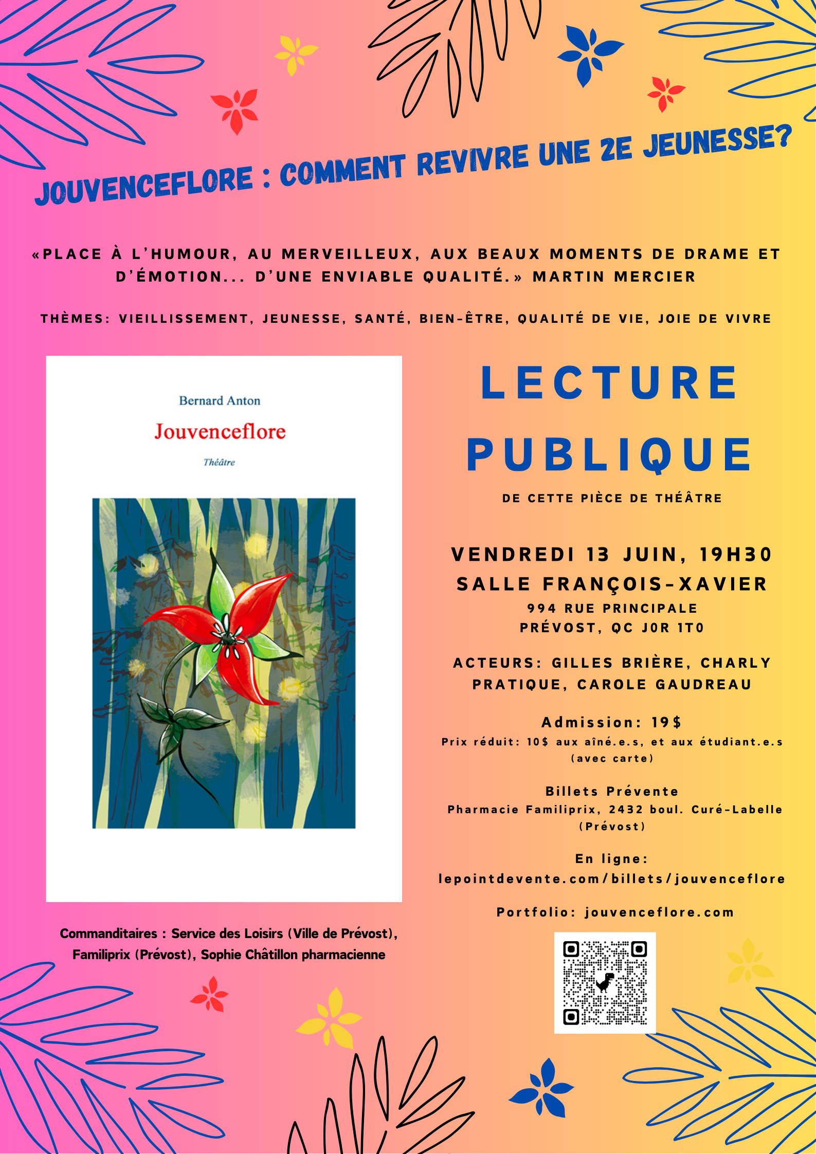 Invitation à la Lecture publique: 13 juin 2025, Salle François-Xavier ...